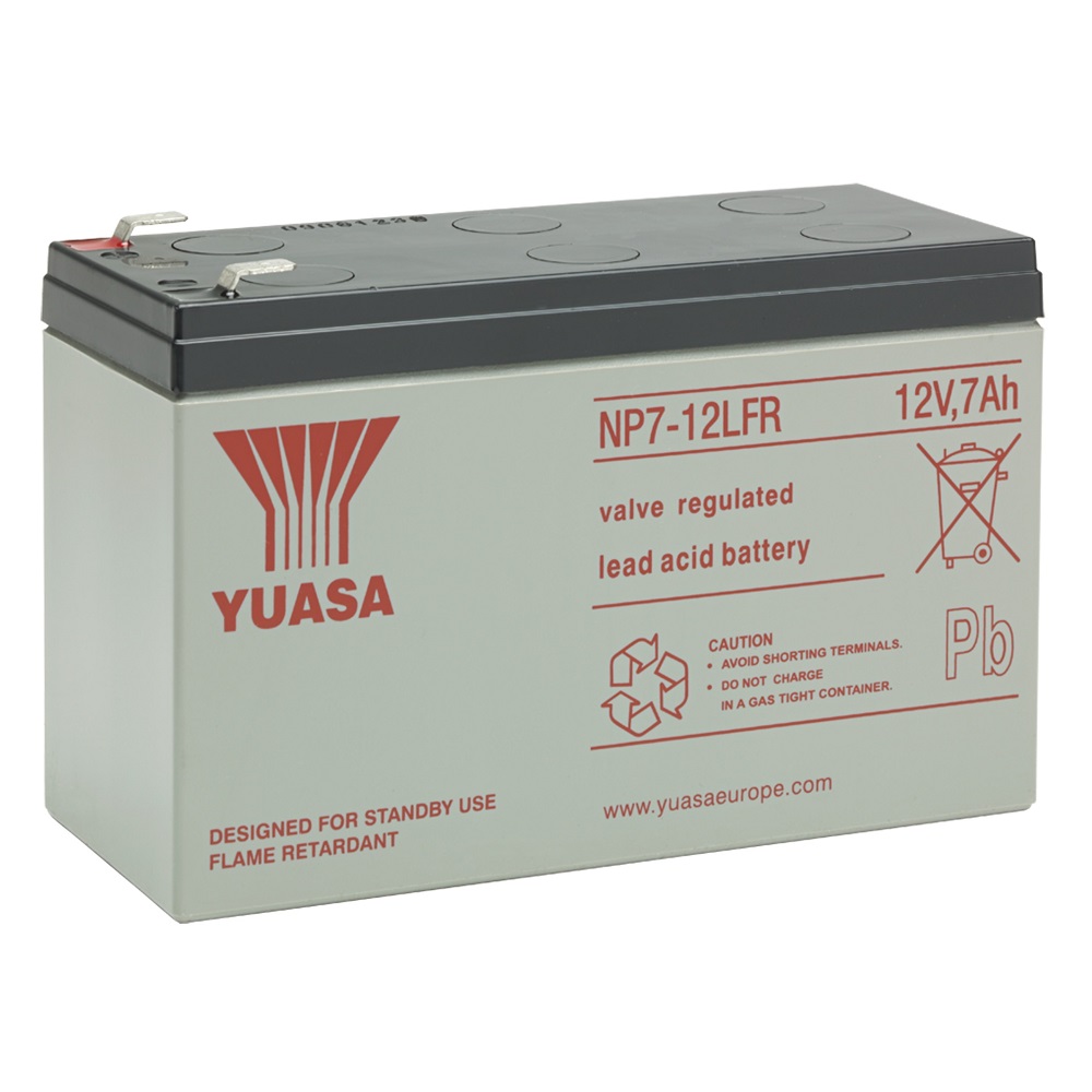 Yuasa 12V 7Ah VRLA Flame Retardant Battery | NP7-12LFR - Ehub Distribution